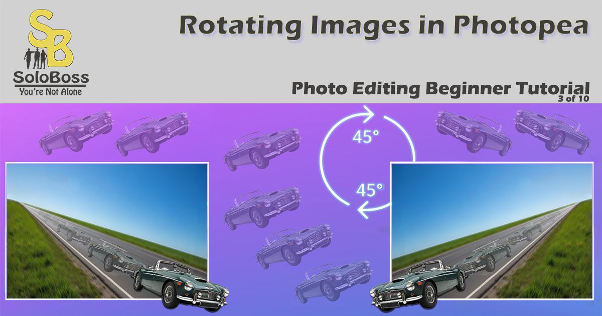 Beginner Photopea Tutorial: Rotating Images in Photopea